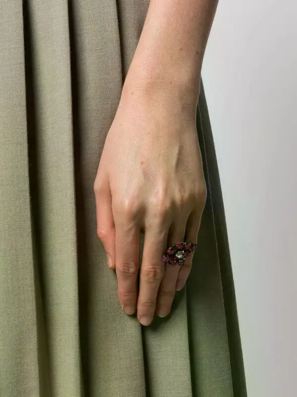 LOUIS VUITTON 2000s Rhinestone-embellished Floral Ring