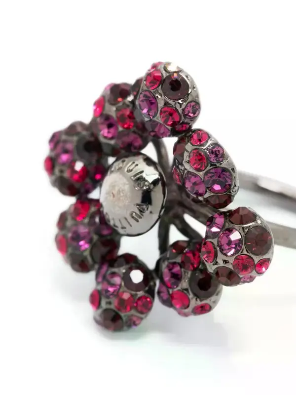 LOUIS VUITTON 2000s Rhinestone-embellished Floral Ring