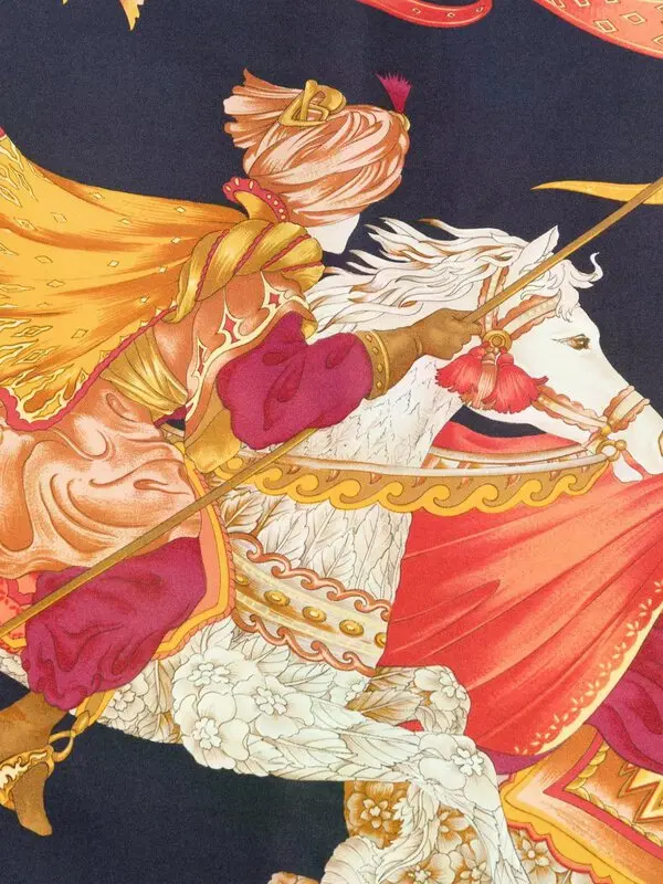 FERRAGAMO 1980s Silk Scarf - Blue
