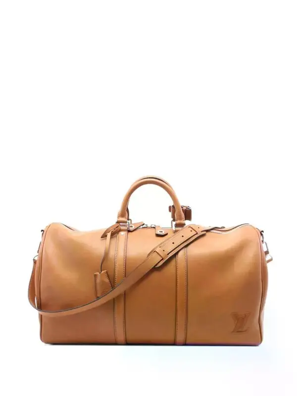 LOUIS VUITTON 2021 Keepall Bandouliere 50 Leather Duffle Bag - Brown