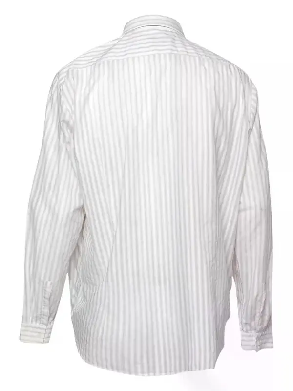 BOSS Striped Long Sleeve Shirt - White