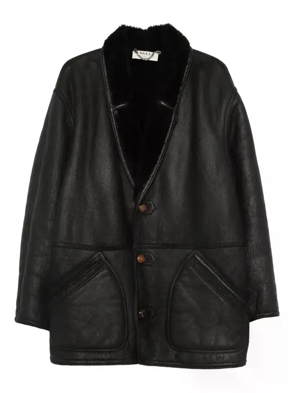 A.N.G.E.L.O. VINTAGE CULT 1980s Shearling-trim Leather Coat