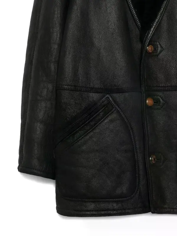 A.N.G.E.L.O. VINTAGE CULT 1980s Shearling-trim Leather Coat
