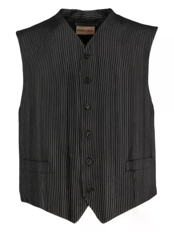 ROMEO GIGLI 1990s Striped Single-breasted Waistcoat