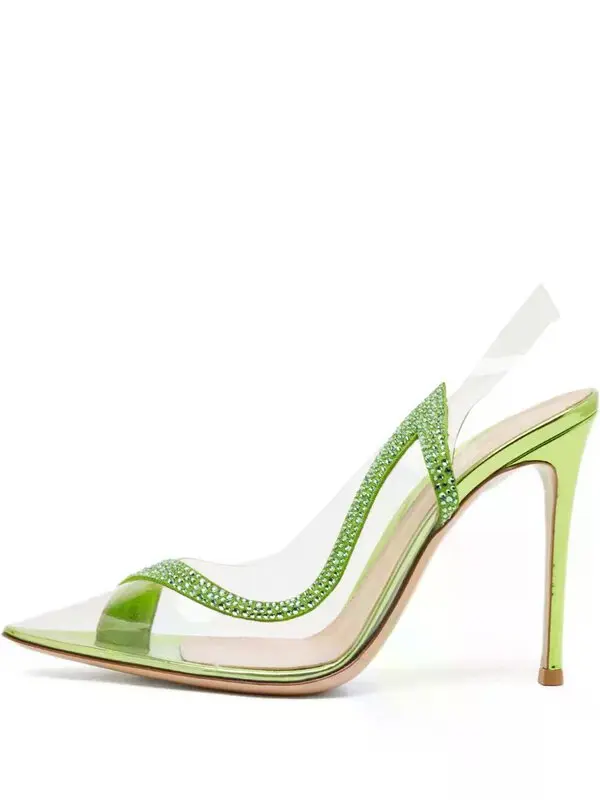 GIANVITO ROSSI 110mm Pointed-toe Heeled Pumps - Green
