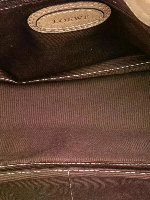 Loewe Nubuck Anagram Madrid Fringe Shoulder Bag