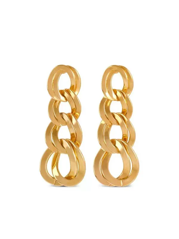 MONET 1980s Chain-link Drop Earrings - Gold