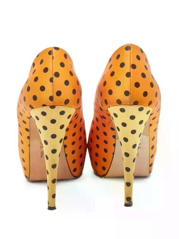 GINA 100mm Polka-dot Print Heeled Pumps