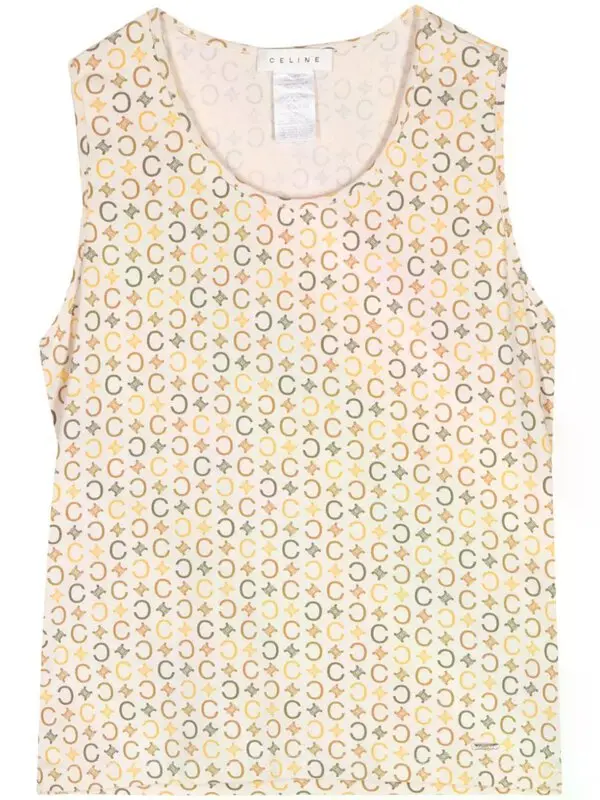 Celine 1990-2000s Macadam Stretch-cotton Tank Top