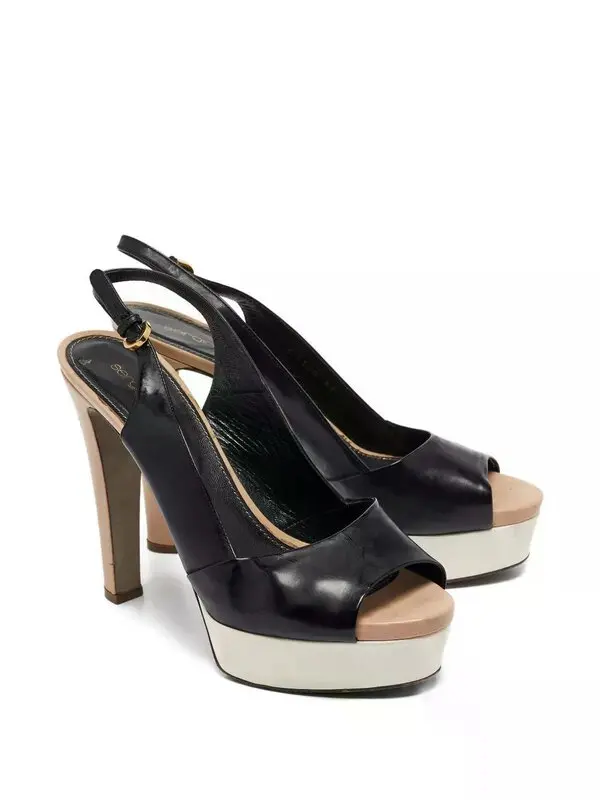 SERGIO ROSSI 110mm Leather Platform Sandals