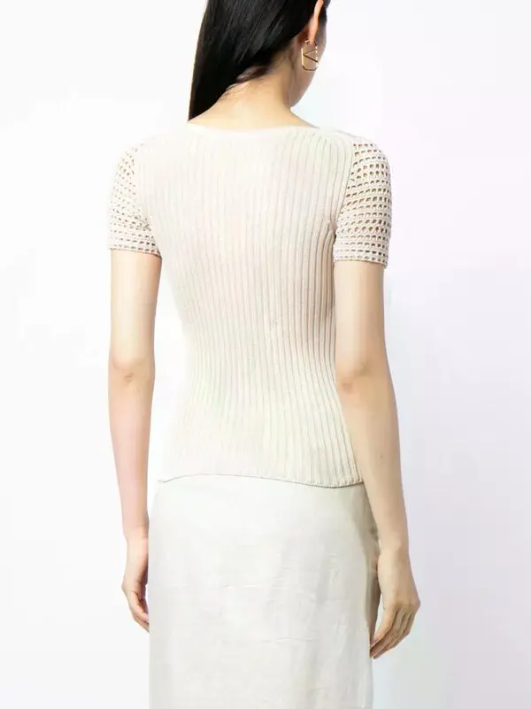 Prada Crochet-detailed Knit Top