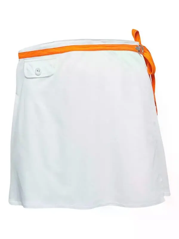 Dior Contrasting-waistband Mini Skirt - White