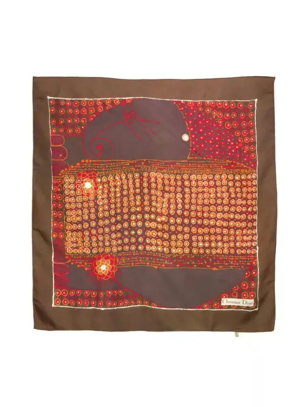 Dior 1970s Abstract-print Scarf