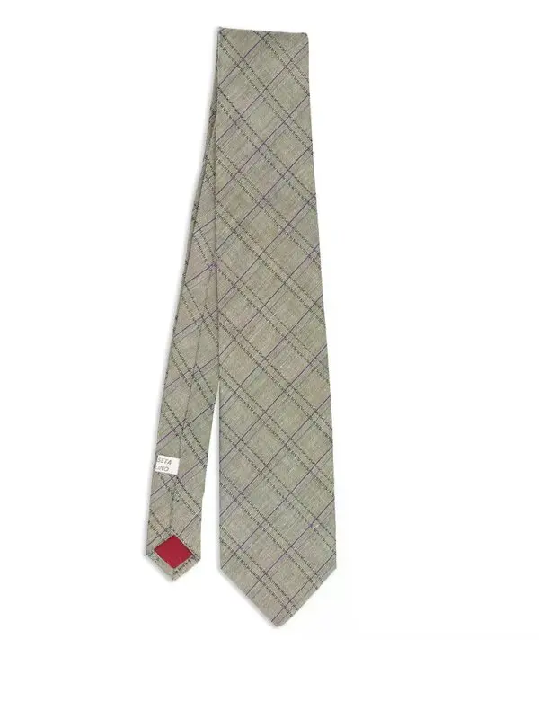 Vintage Check-pattern Tie - Grey