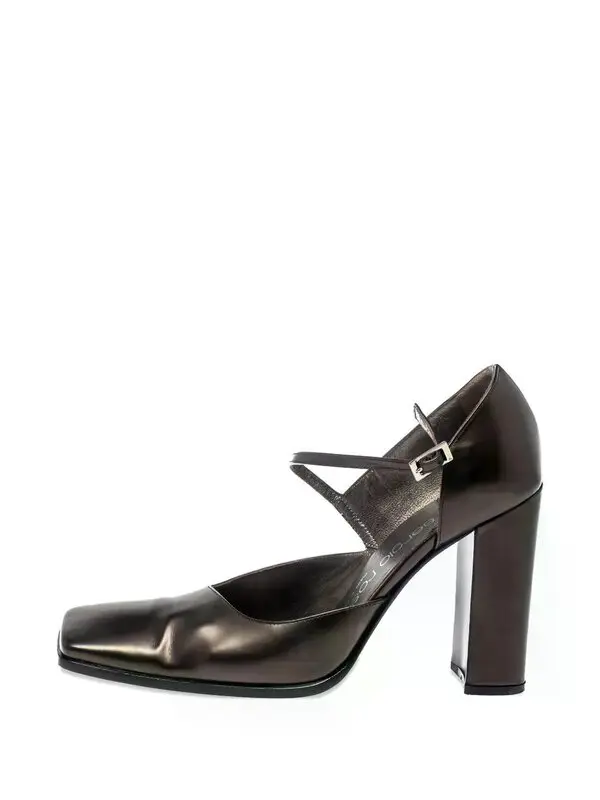 SERGIO ROSSI 100mm Square-toe Block-heel Pumps