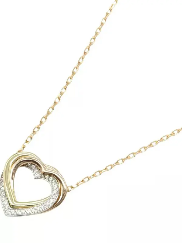 CARTIER 2010s 18k Trinity Heart Diamond Necklace - Gold