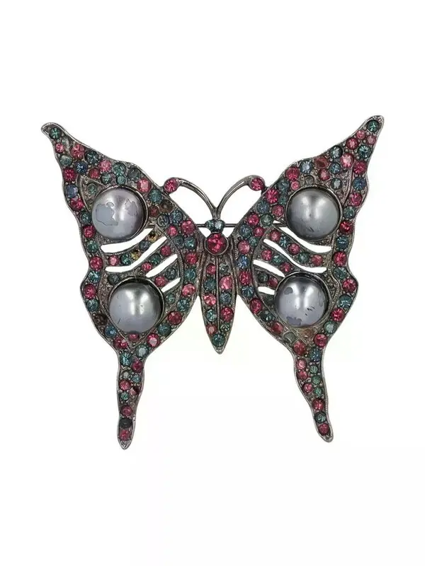 KENNETH JAY LANE Butterfly Brooch - Silver