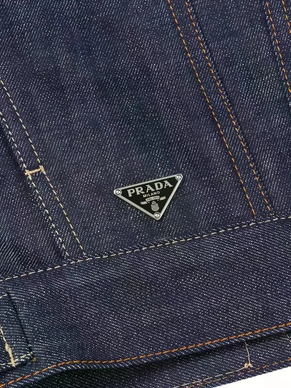 Prada 2010s Logo-plaque Denim Jacket
