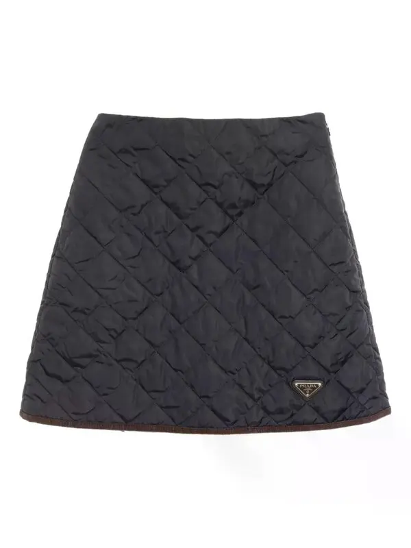 Prada 2010s Re-nylon Quilted Mini Skirt