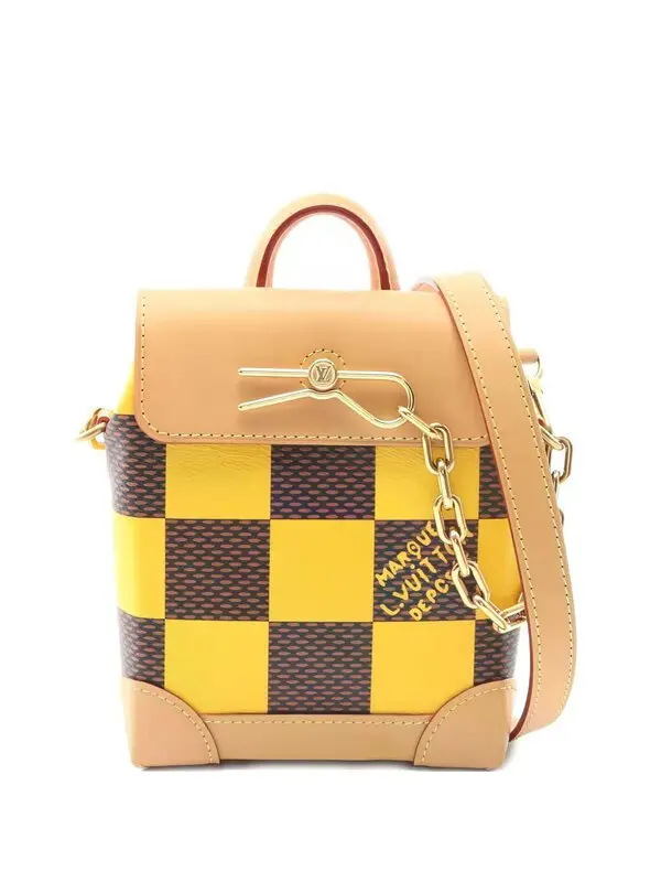 LOUIS VUITTON 2021 Nano Steamer Damier Pop Shoulder Bag - Yellow