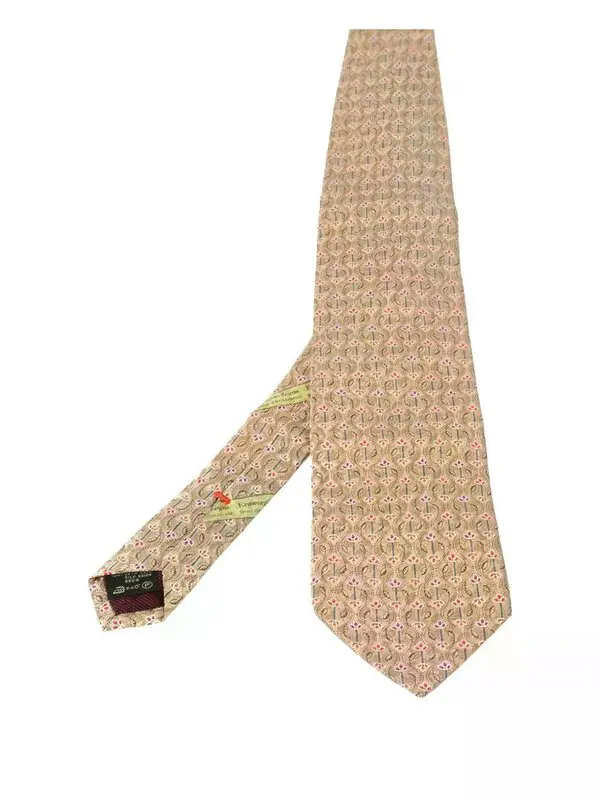 Ermenegildo Zegna Floral-pattern Silk Tie - Neutrals