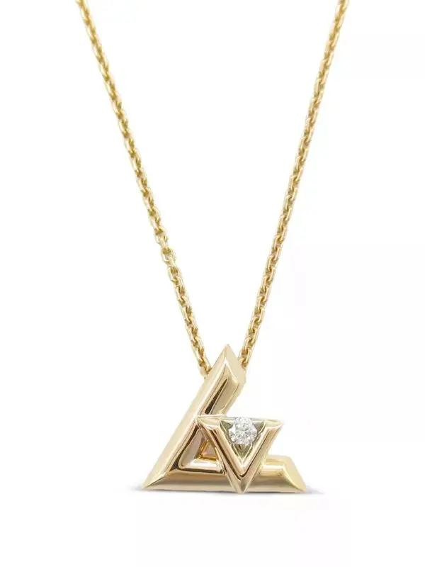 LOUIS VUITTON 2002 18k Rose Volt One Diamond Necklace - Gold