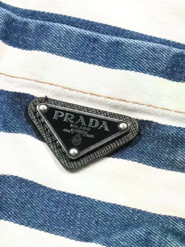 Prada Striped Cotton-denim Jacket