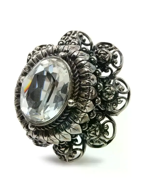 Alexander McQueen 2010s Flower Crystal Ring