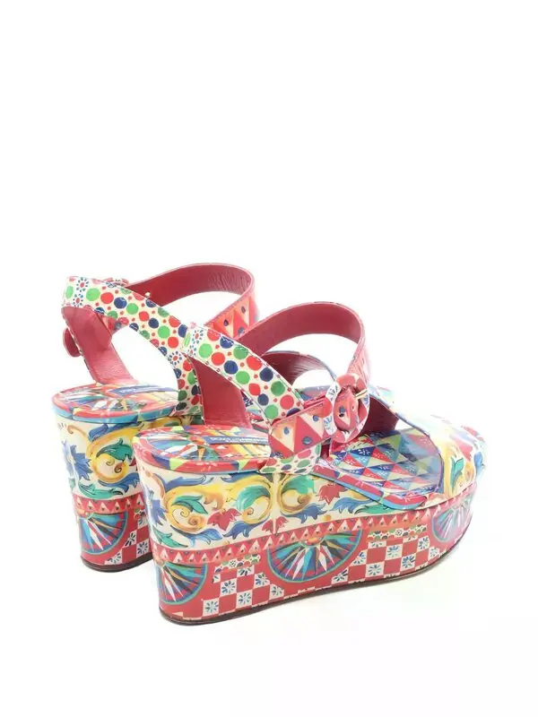 Dolce & Gabbana 2000s 90mm Platform Printed Sandals