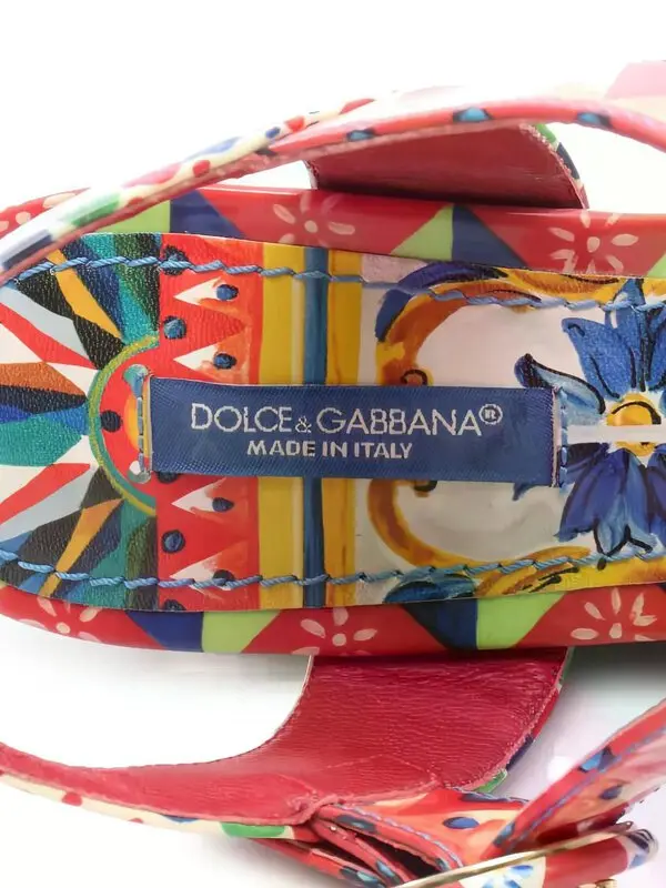 Dolce & Gabbana 2000s 90mm Platform Printed Sandals