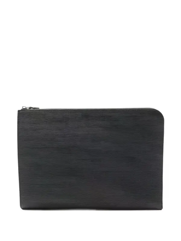 LOUIS VUITTON Jules Gm Leather Clutch - Black