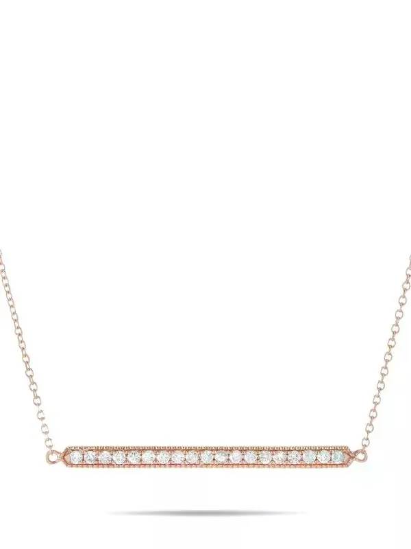 LB EXCLUSIVE 14k Rose Gold Diamond Bar Necklace