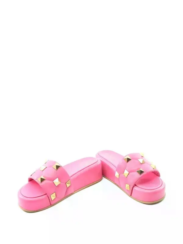 Valentino Garavani Studded Slide Sandals - Pink | Editorialist display picture 2