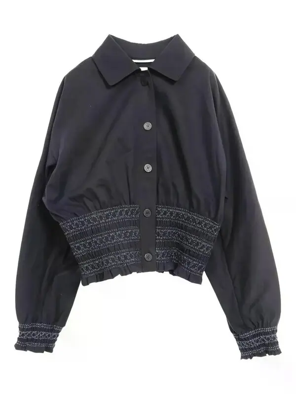 Hermès Smocked Embroidered Blouse
