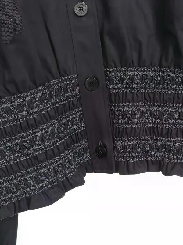 Hermès Smocked Embroidered Blouse