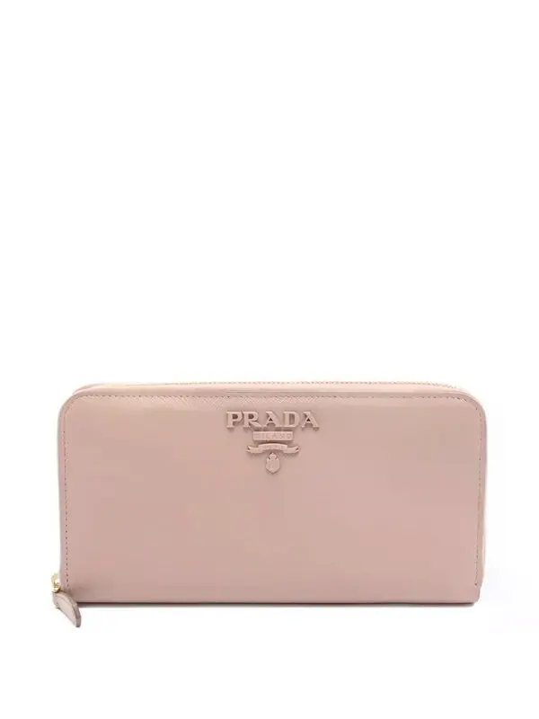 Prada Logo-plaque Leather Wallet - Pink