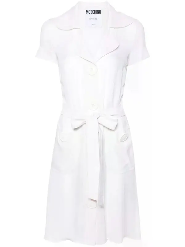 Moschino 2000s Notched-lapels Belted Midi Dress