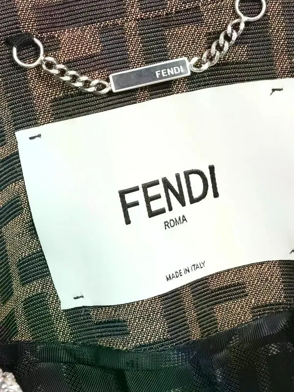 Fendi Zucca-pattern Crystal-embellished Jacket
