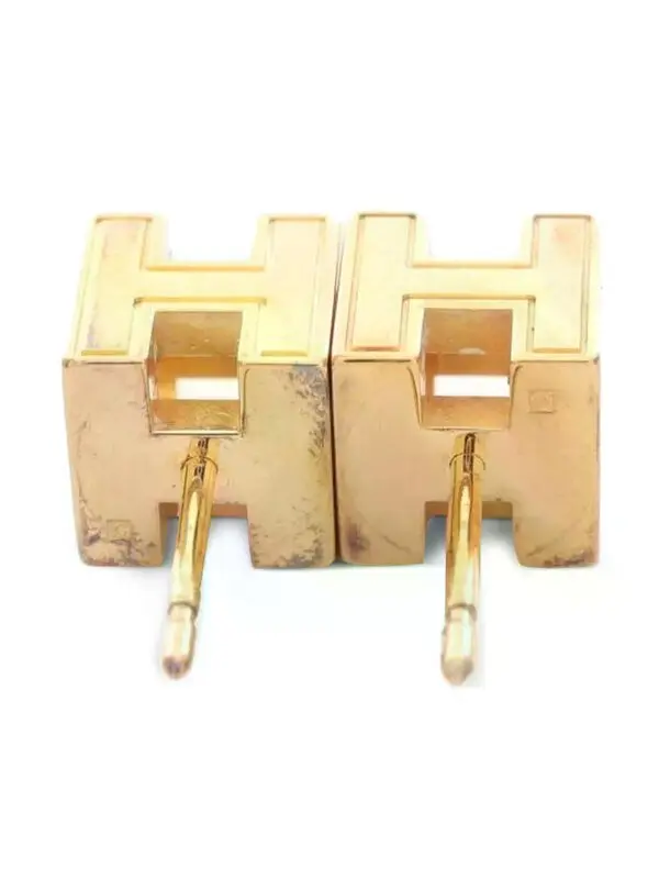 Hermès 2000s Carge D'ash H Earrings - Gold