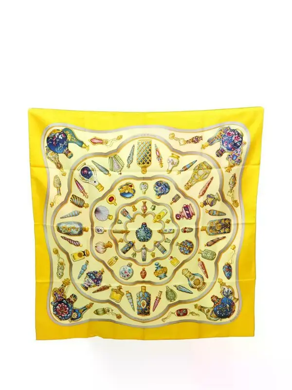 Hermès 2010s 90 Qu'importe Le Flacon Scarf - Yellow