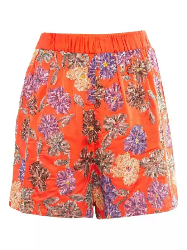 Maje Izul Sequin-embellished Floral Shorts