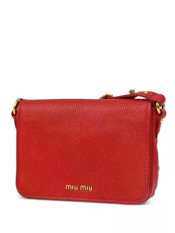 Miu Miu 2000s Studded Crossbody Bag - Red