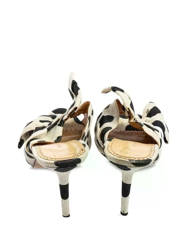 CHARLOTTE OLYMPIA 100mm Polka-dot Bow Sandals - White
