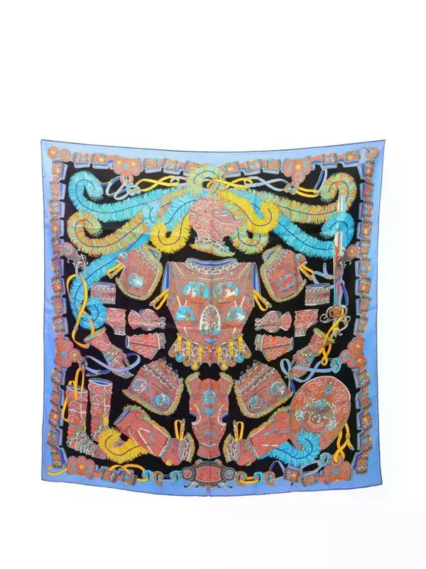 Hermès 2010s Carré 90 Sous Legide De Mars Scarf - Blue