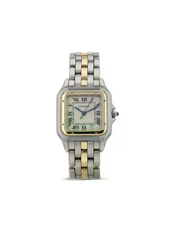 CARTIER 1990 Panthère 18k Yellow Gold And Stainless Steel Watch 27mm - White