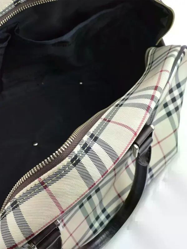 Burberry Checked Duffle Bag - Brown
