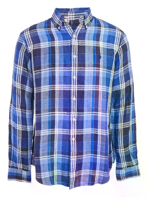 Polo Ralph Lauren 2024 Checkered Linen Shirt - Blue