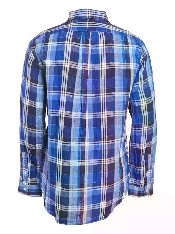 Polo Ralph Lauren 2024 Checkered Linen Shirt - Blue