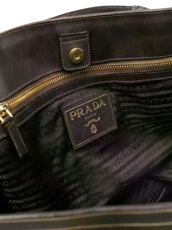 Prada 2010s Shearling-trim Tote Bag