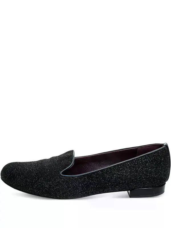 STUART WEITZMAN Glittered Leather Loafers